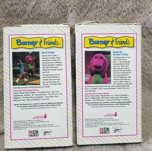 BARNEY AND FRIENDS VHS Be a Friend And Down on Barneys Farm 1992 Time ...