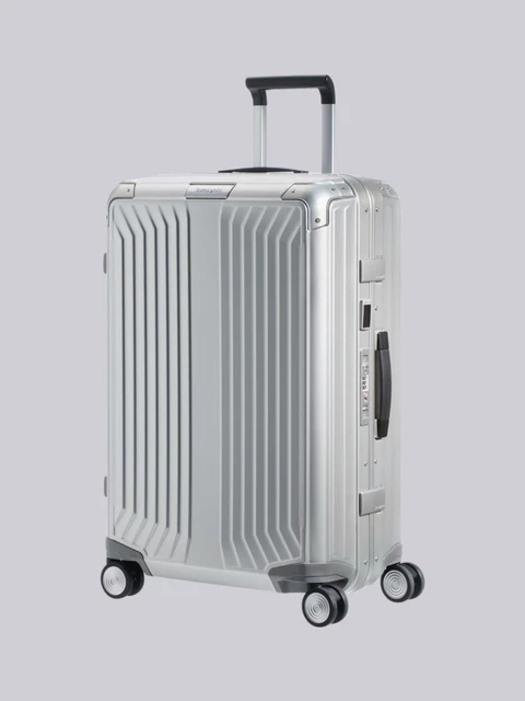 SAMSONITE LITE BOX Alu Spinner 71L Trolley Koffer Silber Suitcase NEU ...