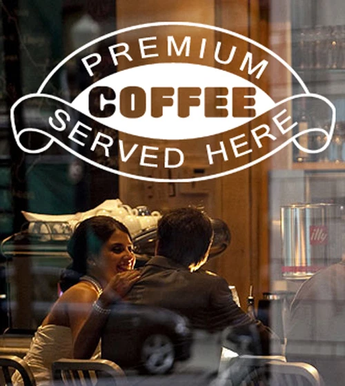 COFFEE SHOP CAFE Window Sign Decal Graphic - white Vinyl £14.99 ...