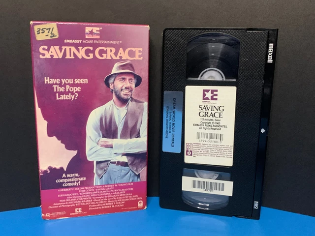 VHS SAVING GRACE (Embassy, 1986) Drama Comedy Tom Conti Edward James ...