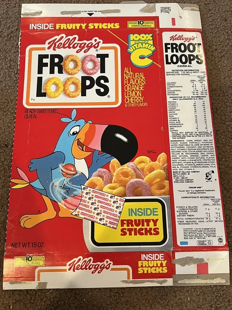 KELLOGG’S FROOT LOOPS Cereal Box Open 1989 SEGA Master System Offer On ...