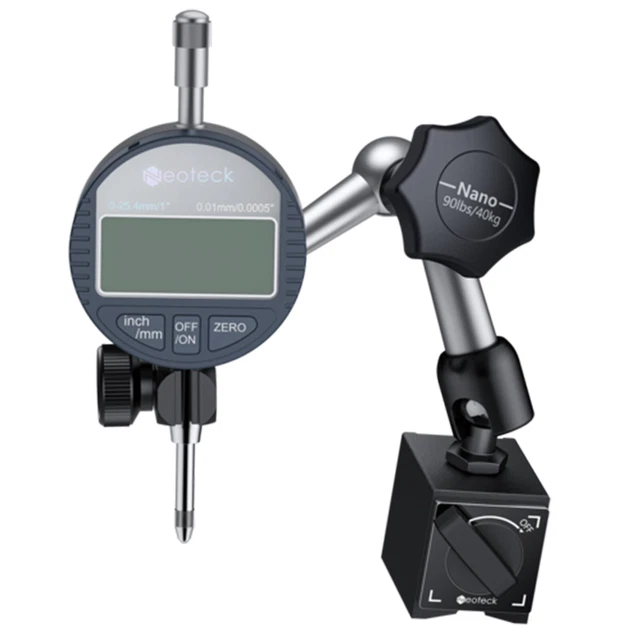 NEOTECK DIGITAL DIAL Test Indicator DTI Gauge Magnetic Base Stand 0-1 ...