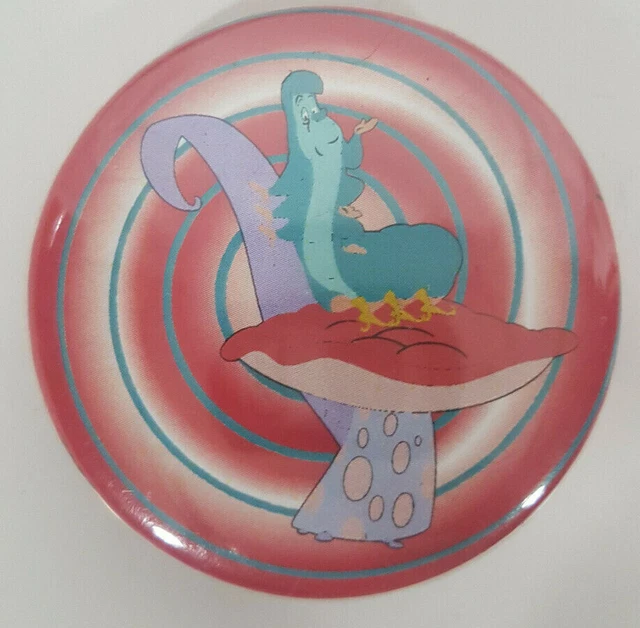 DISNEY ALICE IN Wonderland Hookah Smoking Caterpillar 1.5 Inch Button ...