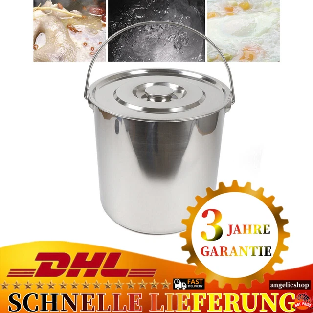 20 LITER MELKKANNE Milchkanne Edelstahlkanne Milcheimer Weinkühler Mit ...