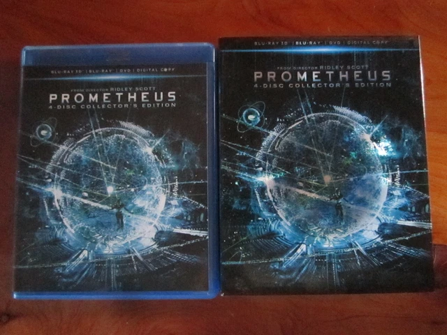 DVD BLU-RAY 3D Prometheus 4 Disc Collector's Edition Cardboard Cover ...