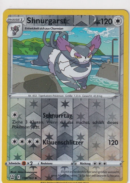 POKEMON CARTE KAMPFSTILE Numéro 116/163 Shnurgarst Reverse Holo ...