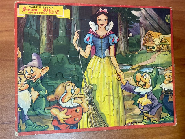 VINTAGE DISNEY SNOW White and the Seven Dwarfs. Jaymar Specialty puzzle ...