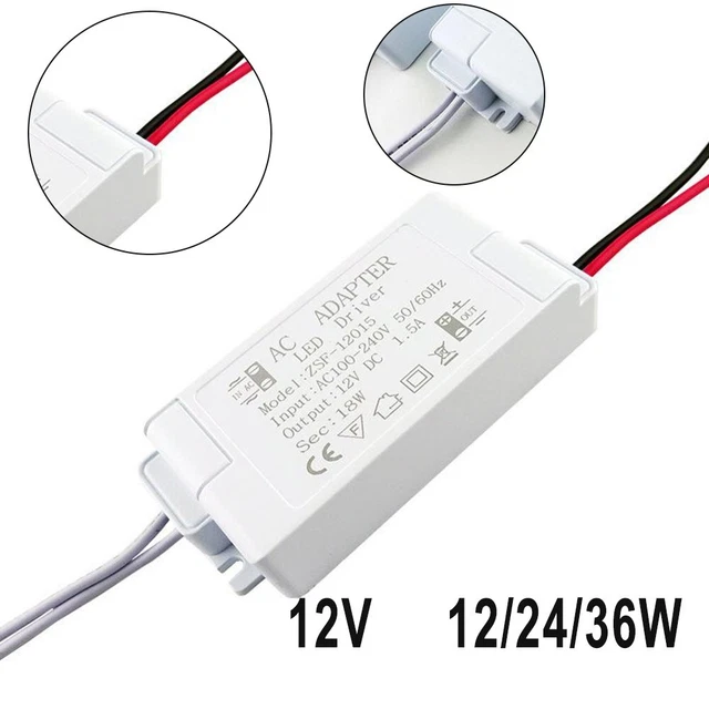 ADAPTATEUR LED DRIVER AC 220 -240V vers DC 12V Transformateur Alimentation Bande EUR 7,81 ...