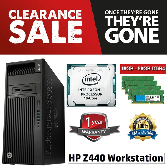 HP Z440 WORKSTATION Xeon upto 18-CORE E5-2695v4 3.30GHz TURBO 64GB DDR4 ...