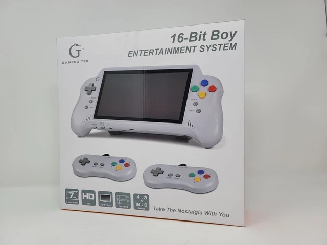 GAMERZ TEK 16-BIT Boy handheld SNES system play Super Nintendo games on ...