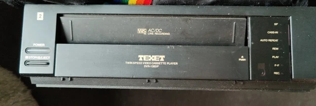 TEXET DVR-1383P VIDEO CASSETTE PLAYER LINE IN RECORDER -WITH REMOTE, 12 ...