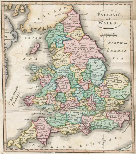 ANTIQUE MAP &ENGLAND and Wales" R. Phillips, 1807 £90.00 - PicClick UK