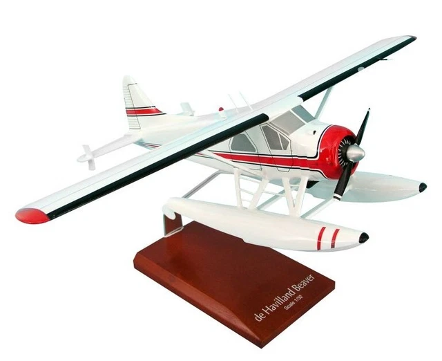 DE HAVILLAND CANADA DHC-2 Beaver Float Plane Desk Display Model 1/32 ES ...