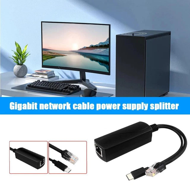 GIGABIT NETWORK CABLE Power Supply Splitter For Raspberry Pi 5 5B POE ...