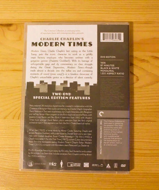 MODERN TIMES DVD Criterion Collection Charlie Chaplin $22.99 - PicClick CA