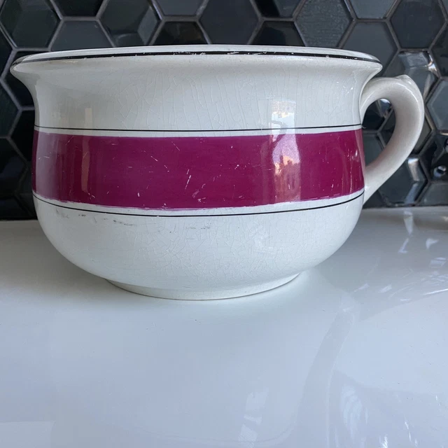 ANTIQUE IRONSTONE CHAMBER Pot 1800s Paris Crescent Pottery Warranted ...