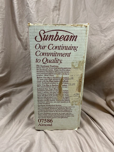 SUNBEAM MULTI COOKER Frypan Electric Fry Pan 07586 Almond Vtg NOS NIB ...