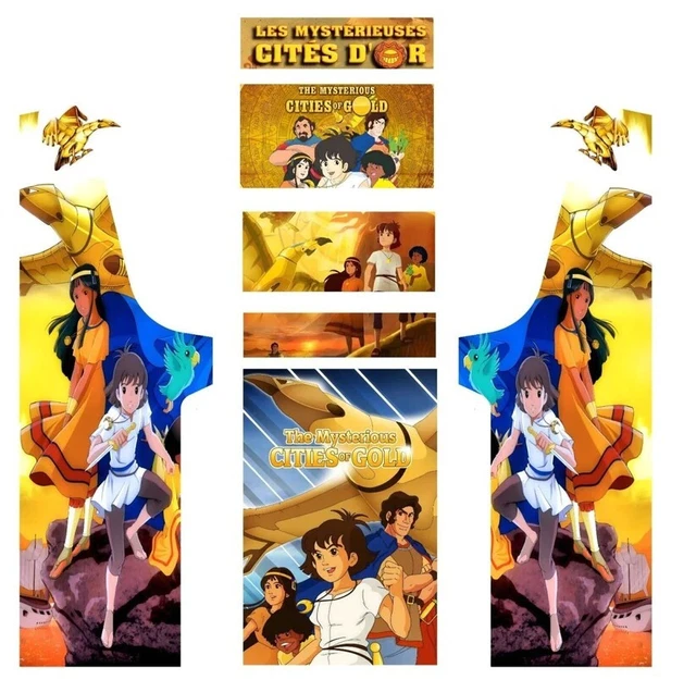 STICKERS LES MYSTÉRIEUSES Cités d'Or pour Borne d'Arcade MAME - L'OR ...