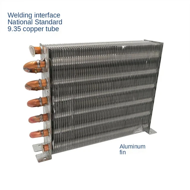 WATER-COOLED FINNED CONDENSER No Shell Copper Tube Radiator Fins ...