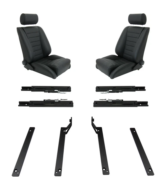 AUTOSITZ LEMANS ECHTLEDER schwarz Komplettset für Porsche 911 G-Modell ...