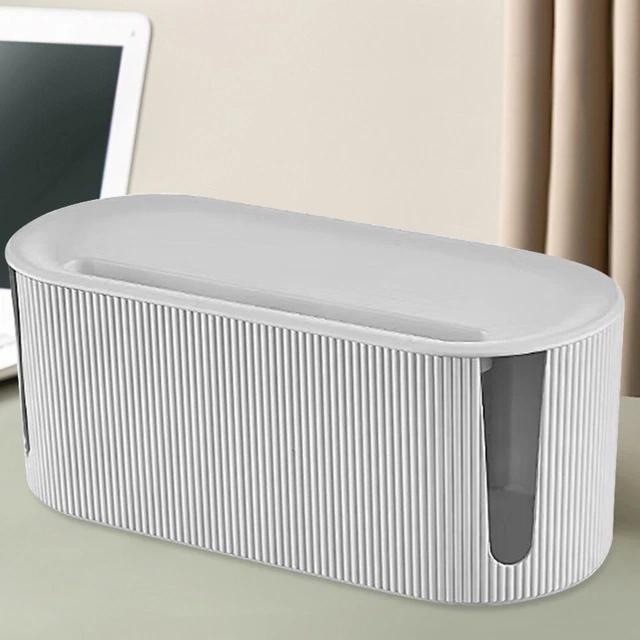 PLUG BOARD STORAGE Box Cable Management Box Cable Wire Organizer (White ...