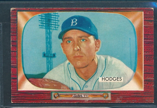 1955 BOWMAN SET-BREAK #158 : GIL HODGES Brooklyn Dodgers HOF ~ VG-EX à ...