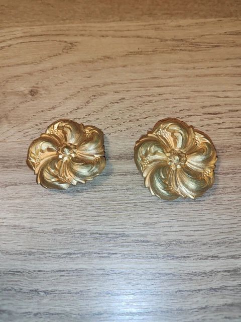 PAIRE DE CACHE piton cache crochet pour tableau laiton forme fleur 1920's EUR 22,90 - PicClick FR