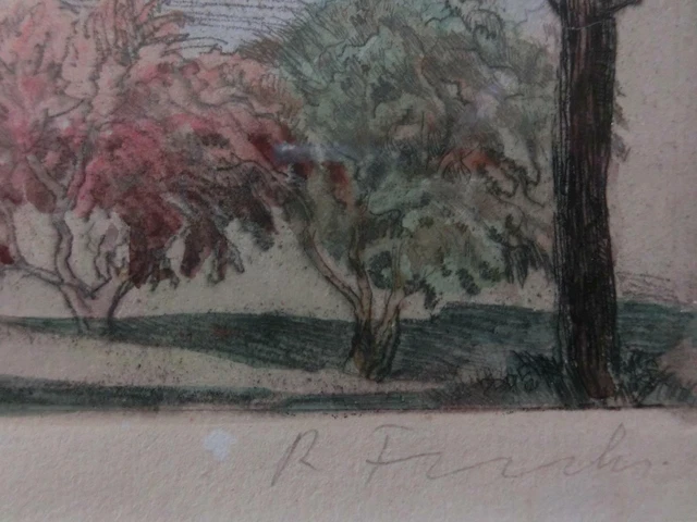 RUDOLF FUCHS ( Diez 1892 - 1985) Originalradierung Schloss Schaumburg ...