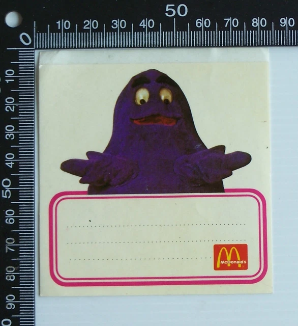 VINTAGE 1980S MCDONALDS AUSTRALIA SCHOOL BOOK NAME TAG ADVERTISING ...