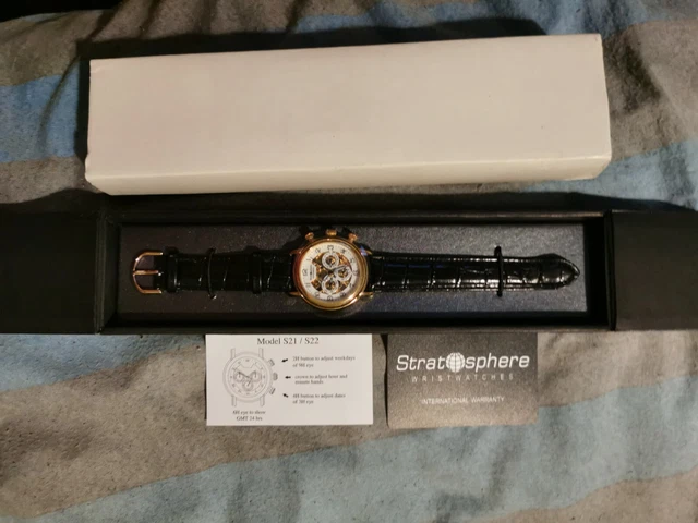 GENTS “STRATOSPHERE” 20 JEWELS Automatic SKELETON Watch TRIPLE Crowns ...