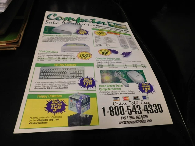 COMPUTER CATALOG MCM Electronics Summer 1998 Guide Catalog Magazine $6. ...