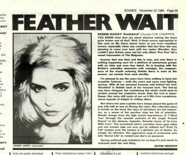 22/11/86PT25 ALBUM REVIEW & Picture. Debbie Harry rockbird.. £5.00 ...