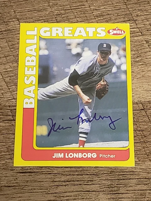 AUTOGRAPHIÉ 1989 SWELL Baseball Greats #57 Jim Lonborg, Red Sox de ...