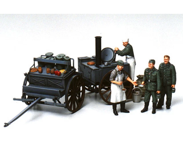 TAMIYA 35247 DIORAMA Set Deutsche Feldküche Plastik Modellbausatz 1:35 ...