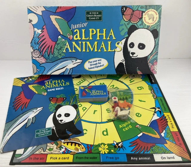 JUNIOR ALPHA ANIMALS Board Game The Green Board Game Co. Vintage Retro ...