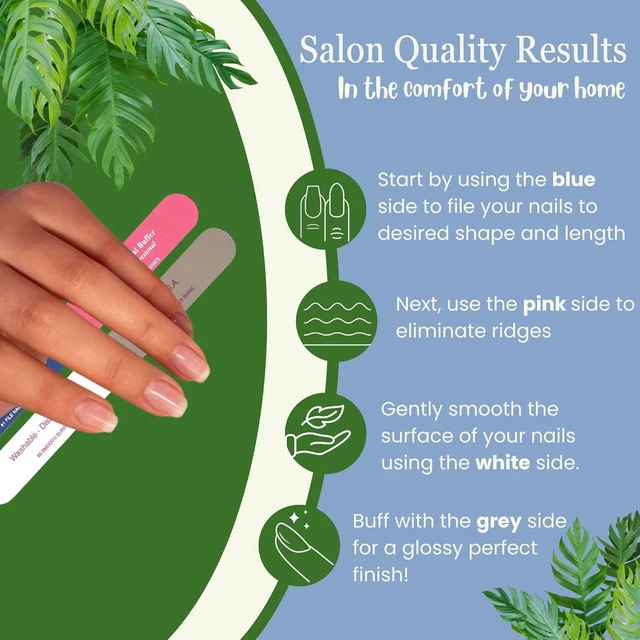 COLOSSAL 4-WAY BLUE-PINK Buffer - Professional Nail File & Buffer for ...