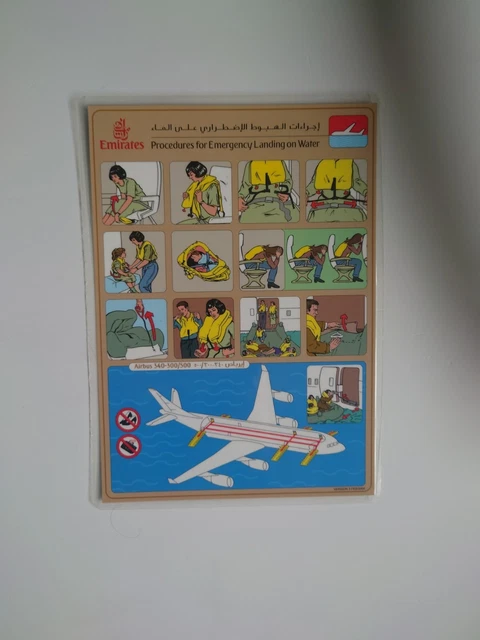 EMIRATES AIRBUS A340-300/500 Ver3/ Feb2004 Safety Card £10.10 - PicClick UK