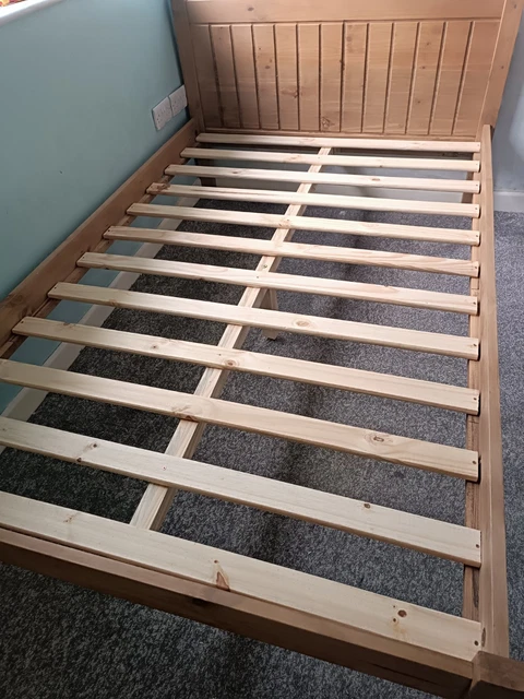 SMALL DOUBLE 4FT Wooden Waxed Pine Bed Frame Bedstead £57.90 - PicClick UK