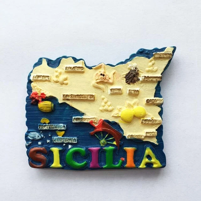 MAP OF SICILY Italy Fridge Magnets （2021-2023） £9.46 - PicClick UK