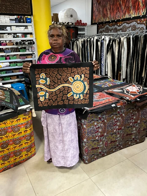 SHARON BUTCHER NAPANANGKA Aboriginal Artist WOMEN WATERHOLE BUSH SEEDS ...