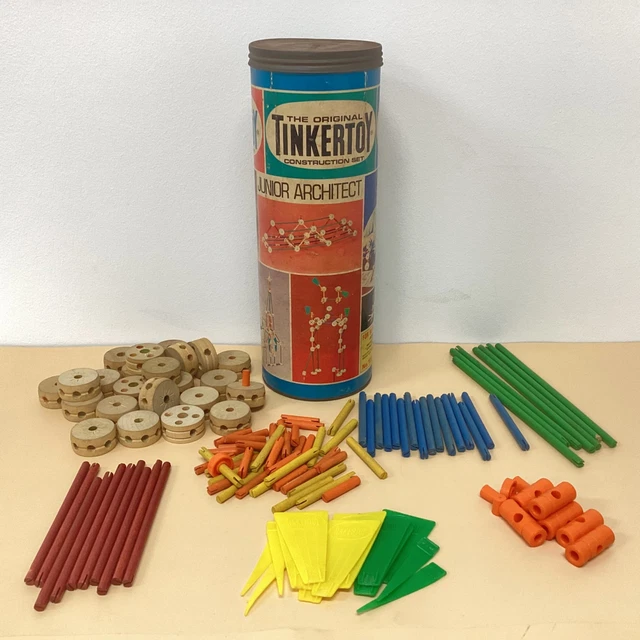 VINTAGE THE ORIGINAL Tinkertoy Construction Set Junior Architect (T1 ...