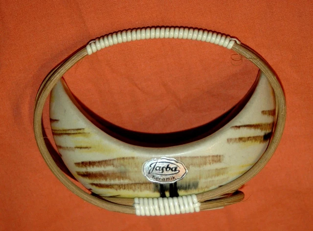 JASBA SCHALE mit Stroh-Halter 50er- / 60er-Jahre ORIGINAL!! Keramik Nierentisch EUR 18,50 ...