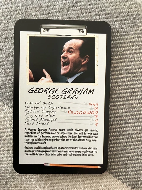 TOP TRUMPS LIMITED Edition Football Manager Card George Graham Arsenal ...
