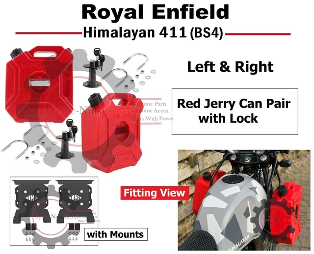 ROYAL ENFIELD &HIMALAYAN 411 (BS4)" "Red Jerry Can Pair with Lock ...