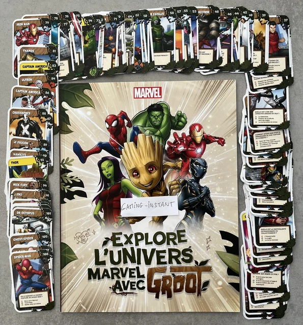 ALBUM COLLECTION COMPLÈTE 108 Carte EXPLORE L’UNIVERS MARVEL AVEC GROOT ...