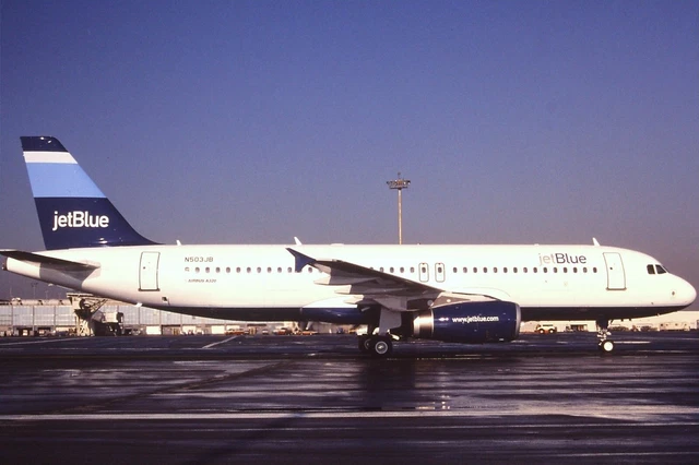 ORIGINAL 35MM COLOUR slide of jetBlue Airbus A320-232 N503JB £2.20 ...