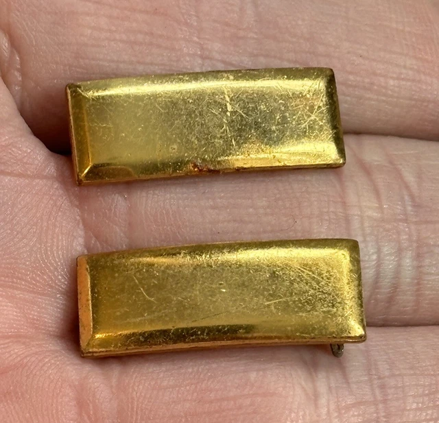 WWII WW2 US Army Lieutenant Gold Bars Military Insignia Pins Pair ...