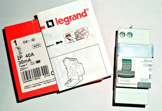 LEGRAND INTERRUPTEUR DIFFÉRENTIEL 2 modules DX³-ID 40A 30mA type F HPI ...