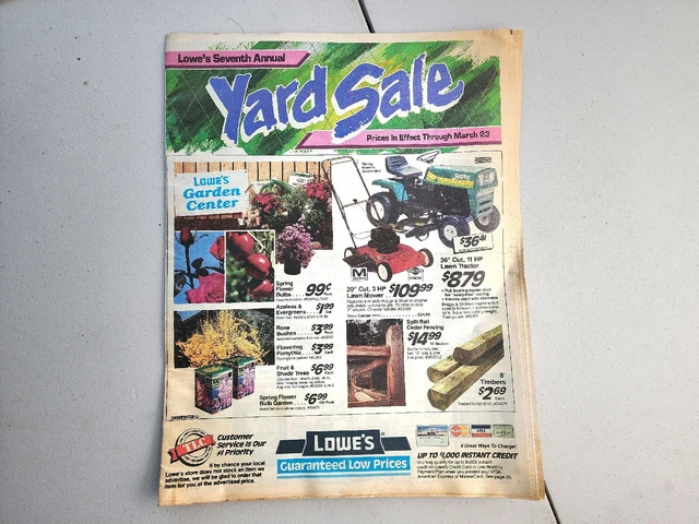 VINTAGE 1980S LOWES Sale Flyer Ad Print Hardware Store 1987 24 Pages ...