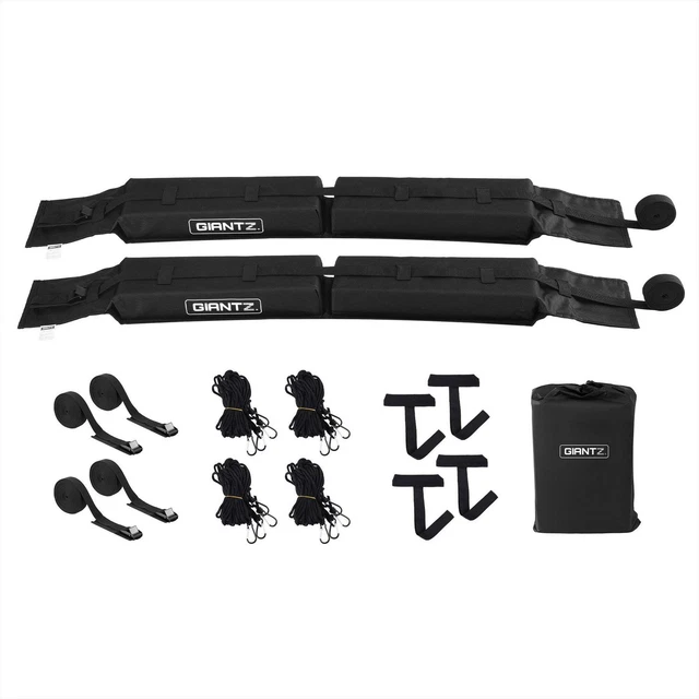 GIANTZ UNIVERSAL SOFT Roof Rack Pads Kayak Surfboard 80kg + 4.5m Straps ...